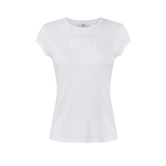 Elisabetta Franchi Jersey T-Shirt mit Fl&uuml;gel&auml;rmeln - - Tops - Damen - Wei&szlig; - XL