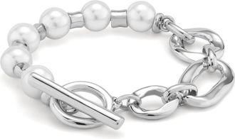 Uno De 50 UNO de 50 Armband aus Sterlingsilber mit Kombination aus Gliedern und Perlen, Verschluss mit Ring und Stange