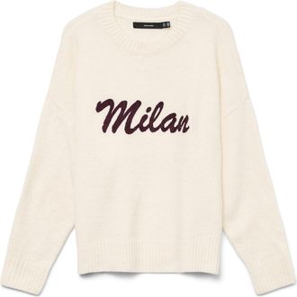 Vero Moda Vmboom Ls O-Neck Text Pullover Noos