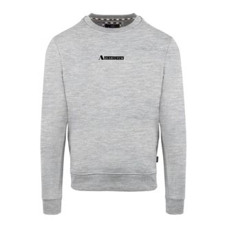 Aquascutum Sweatshirt f&uuml;r Herren, Gerippter Kragen, Baumwollmischung, Regul&auml;r (Grau)