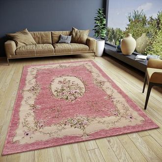 Hanse Home Asmaa Design Teppich Orientalisch - Flachgewebe Vintage Blumen Muster, Anti-Rutsch Unterseite, hochwertig gewebt für Wohnzimmer, Schlafzimmer, Esszimm