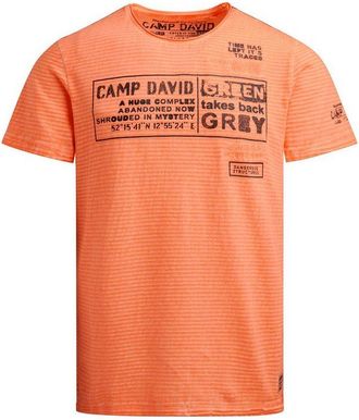 Camp David Rundhalsshirt mit Stickerei