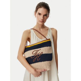 Tommy Hilfiger Handtasche Tommy Hilfiger Th Nautical Bucket Crochet Str AW0AW18814 Bunt
