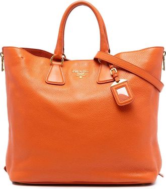 Prada Hobo Bags - Vitello Daino Side Zip Convertible Tote - Gr. unisize - in Orange - f&uuml;r Damen