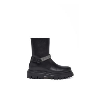 Fabiana Filippi Femme, Chaussures, Noir, Taille: 40 EU Bottines motardes