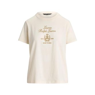 Ralph Lauren Strick-T-Shirt - - Tops - Damen - Beige - S