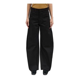 Christophe Lemaire Femme, Jeans, Noir, Taille: 36 FR Pantalon Courbe Taille Haute