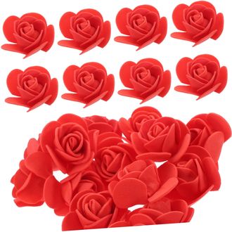 Cabilock Kleiner Künstliche Rosenblüten Köpfe Aus Schaumstoff 3,5cm Rote Selbstgemacht Bastel Rosen Für Hochzeitsdekoration Party Und Heimgestaltung