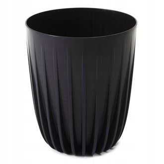 HowHomely Blumentopf aus Kunststoff 46 cm mit Pflanzkübel Einsatz 39 cm Durchmesser - Langlebige und Leichte Übertopf in Schwarz für Deko Wohnzimmer Garten oder