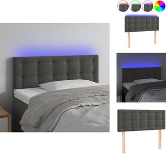 vidaXL Led Kopfteil Dunkelgrau 80x5x78/88 cm Samt - LED-Kopfteil - Samt - Kopfteil - Bett-Kopfteil - Nachtlicht