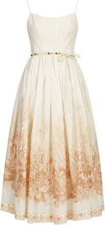Zimmermann Robe midi corset Wanderlust imprim&eacute;e en coton