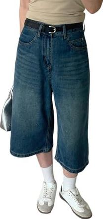 ORANDESIGNE Y2K Jeans Jorts Baggy Casual L&acirc;che Droit Short &agrave; Jambes Larges Grunge Harajuku Streetwear Aesthetic &Eacute;t&eacute; MoyenneTaille Jeans Denim Bermuda Shorts L Ble