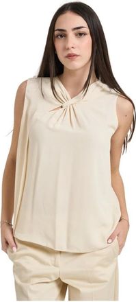 Patrizia Pepe Femme, Blouses et Chemises, Beige, Taille: 36 FR Blusa nodo