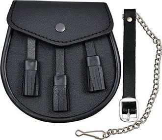 Shyne Kilts U.K Shyne Kilts U.K Kilt écossais avec sporran et ceinture en cuir avec 3 glands à franges