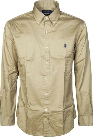 Polo Ralph Lauren Homme, Chemises, Beige, Taille: XL Camicia Twill