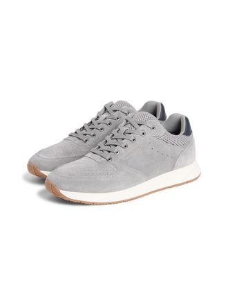 Tommy Hilfiger Sneaker TOMMY HILFIGER NEWPORT MIX, Herren, Gr. 46, grau, Veloursleder, Mesh, unifarben mit Farbeinsatz, Schuhe Sneaker, Freizeitschuh, Schn&uuml;rer, Halb