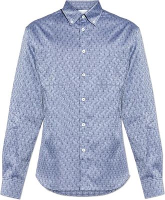 Ferragamo Homme, Chemises, Bleu, Taille: M Monogram Shirt