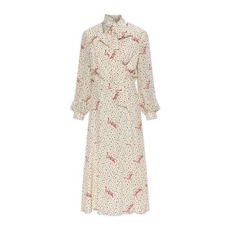 Valentino Garavani Seidenkleid mit Polka Dots - - Dresses - Damen - Beige - 2XS