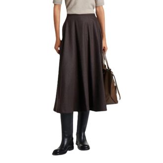 Max Mara Langer Rock aus Wollflanell - - Skirts - Damen - Braun - S