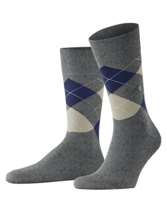 Burlington Herren Socken King M So Baumwolle gemustert 1 Paar, Grau Light Grey Melange 3393, 46-50