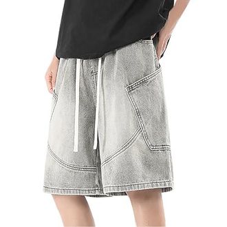 Generic Jean Homme Jeans Homme Short en Jean &Eacute;t&eacute; L&eacute;ger Stretch D&eacute;contract&eacute; - Confort Optimal pour Activit&eacute;s Ext&eacute;rieures Et Tenues Estivales