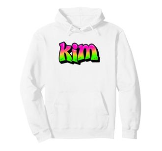BDAZ Kim Graffiti Personalisierter Name Gr&uuml;n Rosa Frauen M&auml;dchen Pullover Hoodie