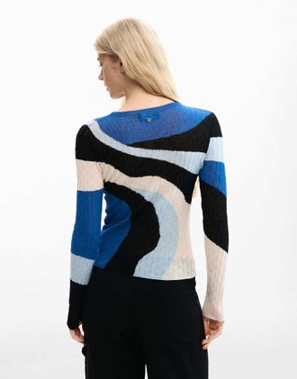 Desigual Blue - Pull en maille - Bleu-Vert