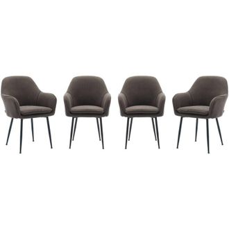 Sweeek Sweeek - 4er Set Samt Sessel mit Metallbeinen