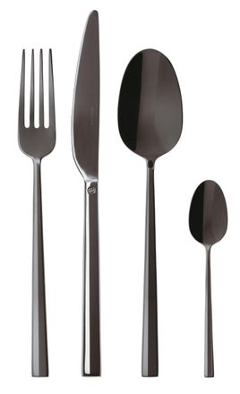 Sambonet Rock Cutlery, 24 St&uuml;ck, schwarze Marke. Sambonet