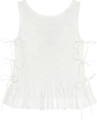 Ganni Chambray Seersucker Top