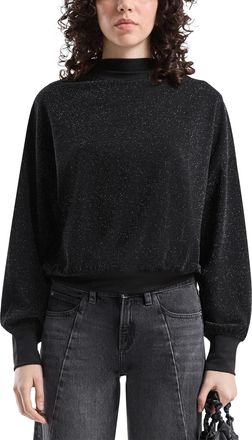 QS by s.Oliver Glitzer-Sweatshirt mit &uuml;berschnittener Schulter