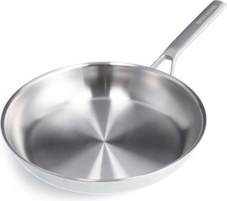 Merten & Storck Dreifach-Edelstahl Bratpfanne (30 cm), Induktion, mehrschichtig, backofenfest, Silber