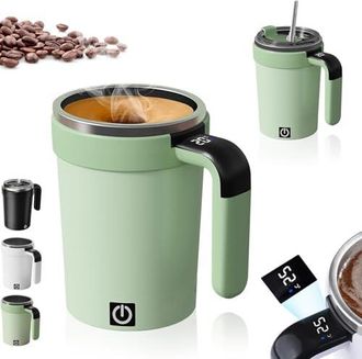 Generic Tasse &agrave; caf&eacute; avec m&eacute;langeur automatique rechargeable avec couvercle, tasse &agrave; m&eacute;langer avec affichage de la temp&eacute;rature, tasses &agrave; m&eacute;langer portable pou