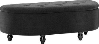 HOMCOM Homcom - Sitzbank mit Stauraum Polsterbank mit Samtoptik, ge&ouml;ffnetem Deckel Sitztruhe mit Holzbeine, Truhenbank f&uuml;r Wohnzimmer Flur Schlafzimmer 120