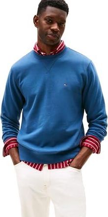 Tommy Hilfiger Sweat Homme Seasonal Fleece avec Col Ras-du-Cou, Bleu (Aegean Sea), XXL