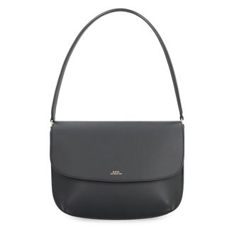 A.P.C. A.p.c., Femme, Sacs, Noir, Taille: ONE Size Sac &agrave; bandouli&egrave;re en cuir avec rabat