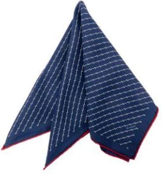 Herm&egrave;s Pre-owned Silk Handkerchief - Femme - Pre-owned - Bleu - Taille: ONE Size