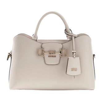 Guess Janie Logo Handbag - - Bags - Damen - Beige - ONE SIZE