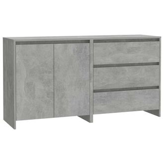 vidaXL Credenze 2 Pz Grigio Cemento In Legno Multistrato - Vidaxl