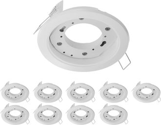 LEDs Com 10 Stück Deckeneinbauleuchte ZOBE, weiß matt, rund, 107mm Ø, 1x GX53 max. 25W