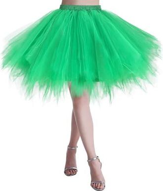 Generic Jupe Tutu Femme Tulle- Mini Jupe Sexy Taille Haute-Déguisement Carnaval Femme Couleur Unie Classique Tutu A-Line Adulte Jupes Plissé Chic Mode Taille 