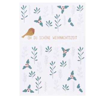 R&auml;der Weihnachts Tierpostkarte Oh du sch&ouml;ne Weihnachtszeit