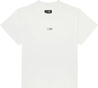 Maison Margiela Homme, Tops, Blanc, Taille: L T-shirt ras du cou avec logo
