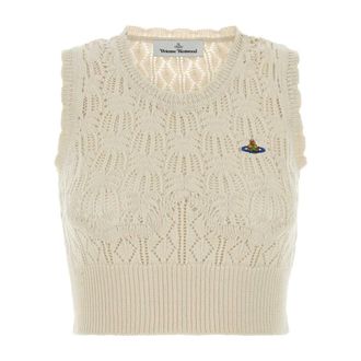 Vivienne Westwood Ella Crochet Top - - Knitwear - Damen - Wei&szlig; - S