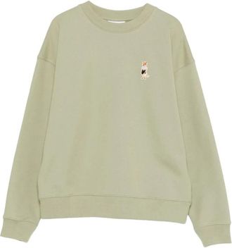 Maison Kitsun&eacute; Femme, Sweatshirts et sweats &agrave; capuche, Vert, Taille: 40 FR SweaT-shirt Confort Renard Habill&eacute; Maison Kitsun&eacute;