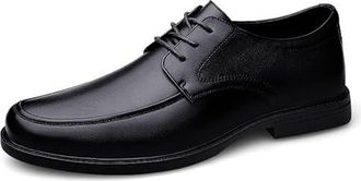 Generic Chaussures Oxford for Hommes, à Lacets, Bout Rond, Couleur Unie, Bout Tablier, Derby, antidérapantes, for Le Travail(Noir,39 EU)