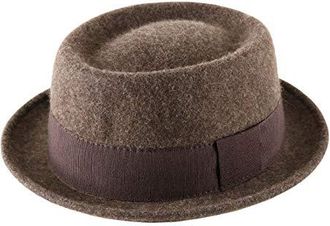 Classic Italy Chapeau Porkpie Feutre Homme ou Femme Classic Porkpie - Taille 57 cm - Marron-Chine