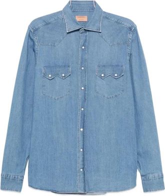 Borriello Homme, Chemises, Bleu, Taille: XL Chemise en denim