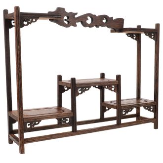 Valiclud Antikes Holz Ausstellungsregal f&uuml;r Figuren Stabiles Tischregal Kompakter Holzst&auml;nder zur Pr&auml;sentation von Sammlerst&uuml;cken und Dekoration f&uuml;r Zuhause un