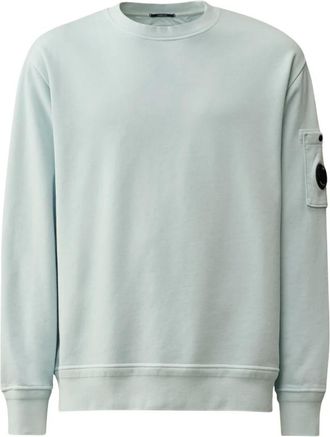 C.P. Company C.p. Company, Homme, Sweatshirts et sweats &agrave; capuche, Bleu, Taille: M Cotton Diagonal Fleece Lens SweaT-shirt